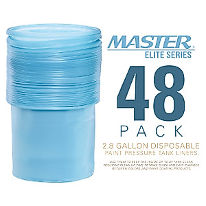 Master Elite 2.8 Gallon Paint Pressure Pot Tank Liners, Pack of 48 - Disposable Liners that Fit Most 2.5 to 2.8 Gallon Tanks, TCP Global Models - Keep Coating Tank Clean