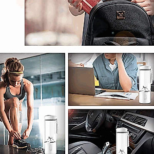 Portable Personal Blender, USB Rechargeable Glass Juicer Cup, 500ml with Travel Lid Small Fruit Mixer for Shakes and Smoothies