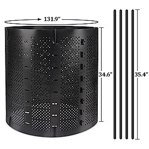 YUEWO 220 Gallon Compost Bin Outdoor Expandable Outdoor Composter for Leaves, Grass, Coffee Grounds, Kitchen Waste, Trees and Dead Shrubs