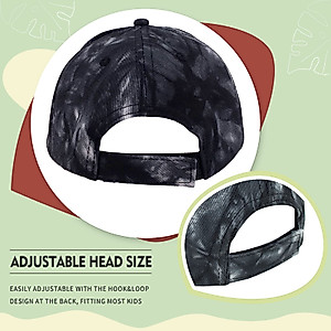 Kids Boy Girl Baseball Cap Baby Sun Hat Adjustable Toddler Trucker Hats with Flat Brim for Summer Outdoor (Z-Tie-dye Black, 1-2T)