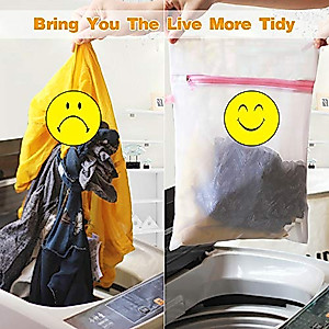 Mesh Laundry Bag 5 Pack with Fine Mesh & Coarse Mesh , OUYOOLE Laundry Wash Bag for Washing Machine, Travel, Delicates, Baby Clothes, Lingerie, Socks, Bra, Underwear