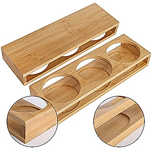 ZEAYEA Set of 3 Seasoning Box, Salt Sugar Storage Container with Bamboo Lid Spoon and Tray, Spice Pots for Kitchen Cooking Supplies, Glass Condiments Container Jars for Home Coffee Bar Restaurant