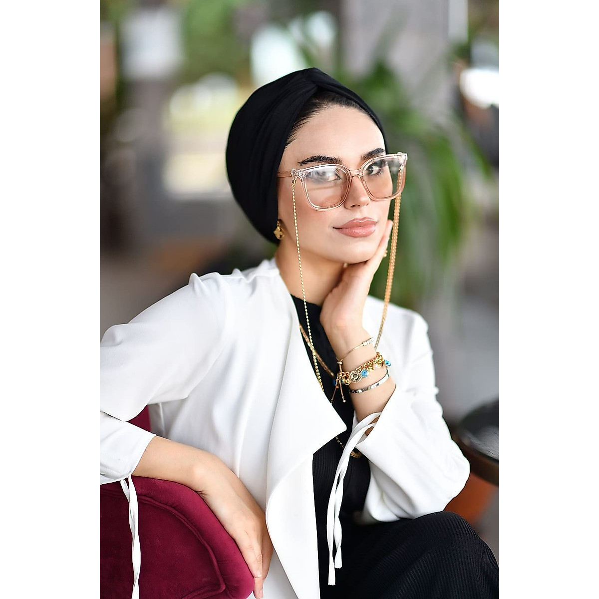 para life Knot Turbans-Turbans For Women-Hijab For Women|Hair Wraps-Chemo-Cancer Head Wraps For Women|Hijab Undercap-Instant Hijab (Knot Turban, Black)