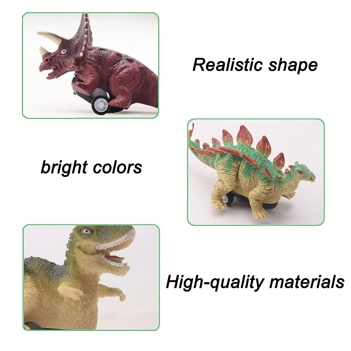 Easter Egg Prefilled with Dinosaur Pull Back Cars Toys, 4 Pcs Jumbo T-Rex Triceratops Dino for Basket Stuffers, Party Favors, Gift Kids Toddlers Boys Girls