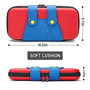 Personalized for Nintendo Switch Lite Case Add Name, Custom Switch Lite Carrying Case for Nintendo Protective Hard Portable Travel Carry Case (Red)