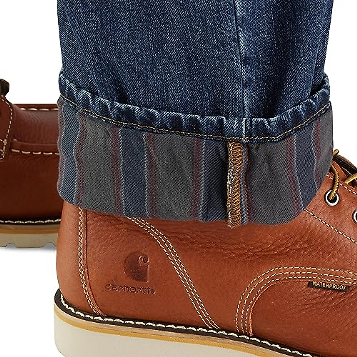 Carhartt Men's Relaxed Fit Flannel-Lined 5-Pocket Jean, Canal, 34 x 30