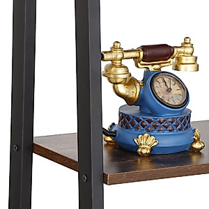 ZENY 4-Tier Bookshelf, Ladder Bookcase, Multifunctional Ladder-Shaped Plant Flower Stand Rack Bookrack Storage Shelves (Rustic Brown)