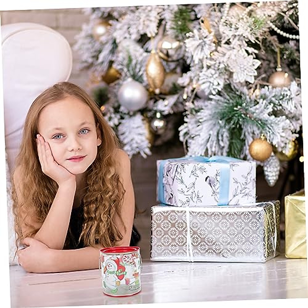 NOLITOY 16 Pcs Portable Cylinder Cookie Containers for Giving Christmas Biscuit Xmas Candy Canister Loose Tea Tin Candy Container Adorable Candy Canister Seal PVC Christmas Box