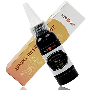 HTVRONT Black Epoxy Pigment - 1.76oz/50ml Black Resin Pigment Paste, Higher Concentrated & Easy to Mix Black Epoxy Dye for Resin Coloring, Tables, Tumbler