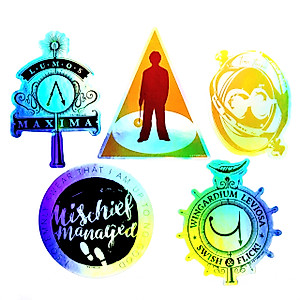 Conquest Journals Harry Potter Wizarding World Vinyl Stickers, Set of 60 Unique Stickers Including 5 Holograms, Waterproof and UV Resistant, Great for All Your Gadgets, Potterfy All The Things