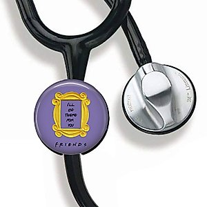 Friends-I'll be There for You Stethoscope Tag Personalized,Nurse Doctor Stethoscope ID Tag Customized, Medical Stethoscope Name Tag with Writable Surface-Black
