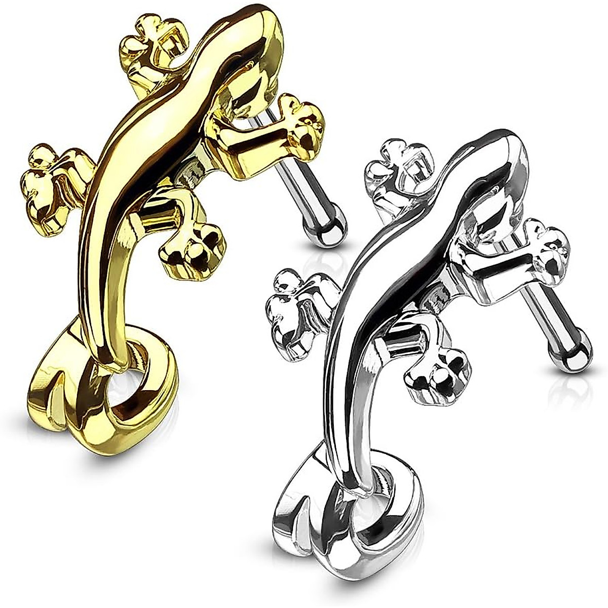 Covet Jewelry Gecko Nose Crawler 316L Surgical Steel Nose Bone Stud Ring