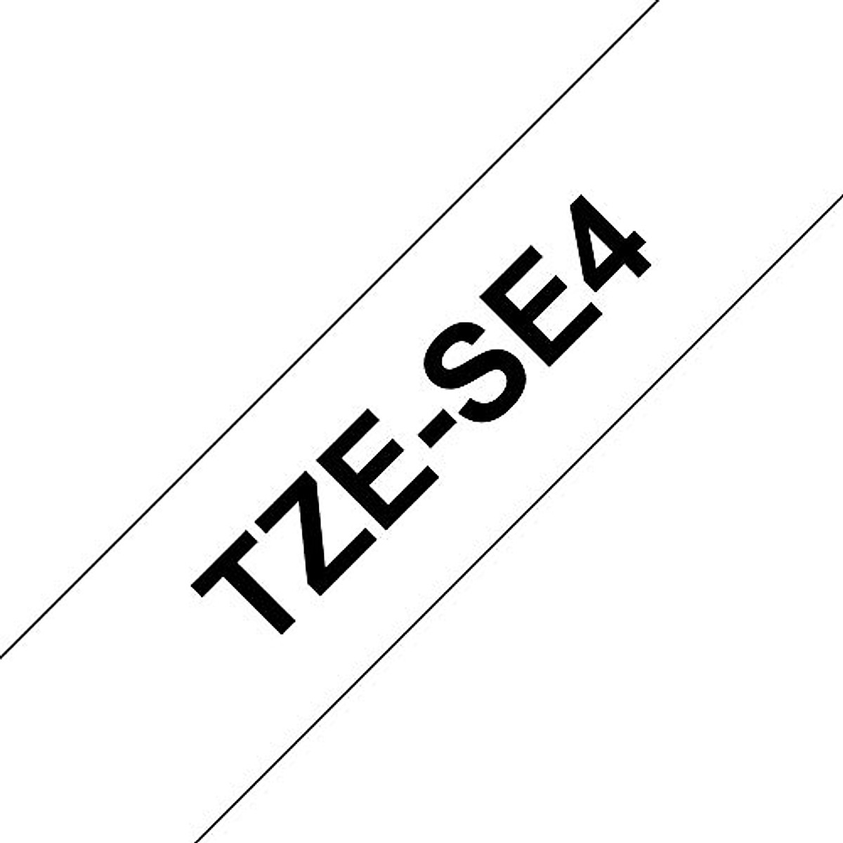 Brother TZe-SE4 Labelling Tape Cassette, Black on White, 18mm (W) x 8M (L), Security, Brother Genuine Supplies