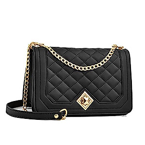 PS PETITE SIMONE Crossbody Bags for Women Trendy Quilted Bag Shoulder with Chain Small Handbag Evening Bag Satchel Purses