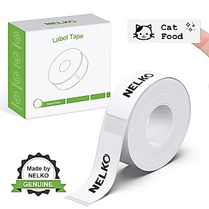 Nelko Genuine P21 Label Maker Tape, 14x40mm (0.55"x1.57"), Standard Laminated Thermal Label Tape Replacement, for Home Office, 180 Labels/Roll, White