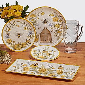 Certified International Bee Sweet 3 Piece Melamine Hostess/Serving Set, Multicolor, Large