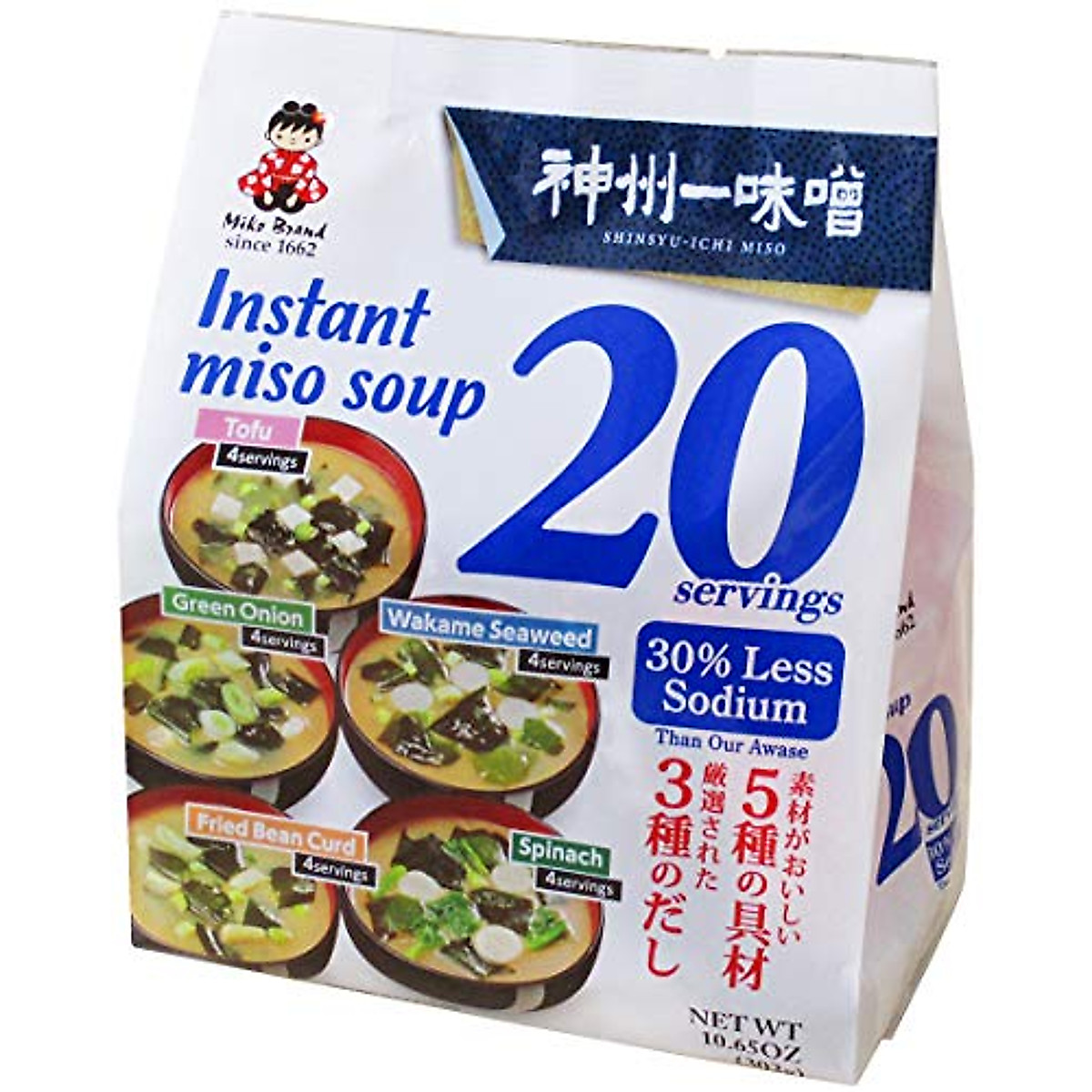 Miko Brand Instant Miso Soup Variety Pack-30% Less Sodium, 10.65 Ounce