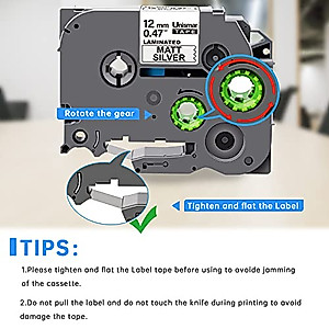 Unismar Compatible for Brother TZe-M931 Black on Matte Silver 12mm 0.47 Laminated Label Tape for Ptouch PT-D200 PT-D210 PT-D600 PT-D400 PT-H100 PT-H110 PT-1290 PT-1280 Label Maker, 1/2" x 26.2', 3Pk