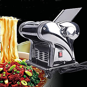 Commercial Electric Noodle Maker, 135W Stainless Steel Pasta Maker Machine Aotomatic Dough Roller Sheeter Noodle Pressing Machine 1.5mm&4mm Surface for Making Dough Wide Noodles Fine Noodles