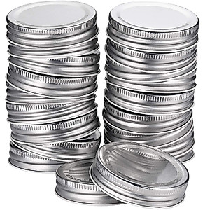 Pangda 24 Pack Mason Jar Lids Regular Mouth Silicone Seals Leak Proof Secure Mason Storage Solid Caps