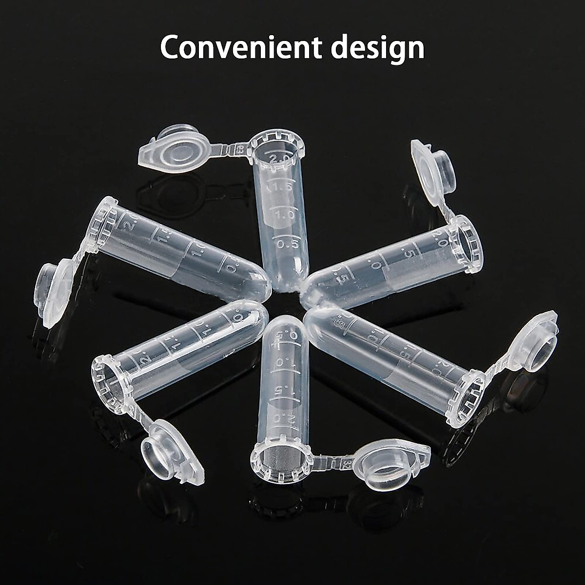 Eldwviz 100pcs 2mL Plastic Vial Tube Sample Storage Container Fragrance Beads Liquid