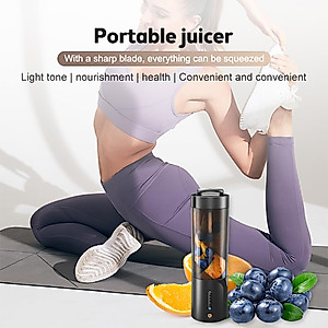 Irfora Portable Blender for Shakes and Smoothies 16OZ acity 15W High-Power Size Blender with Magnetic Charging XIP8 Waterproof 20000rpm 6 Sharp Multifunctional Household Electric Juicer