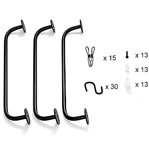 Mkono Set of 3 Hat Rack for Wall Baseball Cap Organizer Holder with 30 Hooks Modern Metal Hat Storage Display Rack Wall Mount Cowboy Hat Hooks Rack for Closet Bedroom Organize