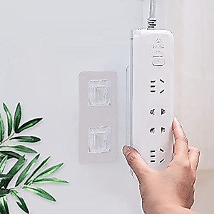 New Double Sided Adhesive Wall Hooks Utility Hooks,13.2lb(Max) Self Adhesive Hooks,Wall Hooks for Hanging Heavy Duty, Waterproof and Oil-Proof, More Space … (Only for Flat Surface)