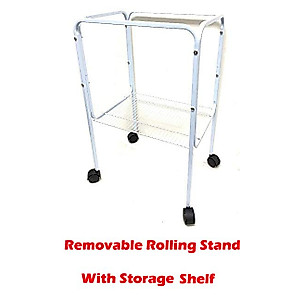 Large Roof Top Canary Parakeet Cockatiel Lovebird Finch Roof Top Bird Cage with Stand -18"x14"x62" *White*