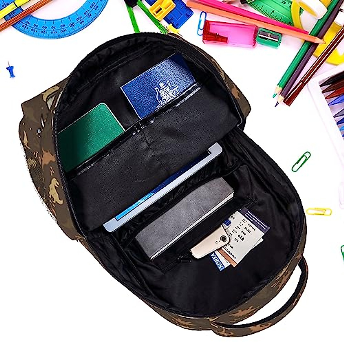 HANKCLES T-Rex Dinosaur Backpack T-REX Bookbag Brown Dinosaur Backpack Dinosaur Lover Bag Backpack Dinosaur Gifts Dinosaur Lightweight Dinosaur Backpack for Boy Girl Students