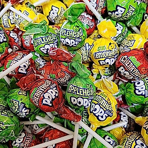 Ferrara Lemonhead and Friends Mini Sour Lollipops - Bulk Lemonhead, Applehead, Cherryhead Assorted Lollipops Individually Wrapped - Bulk Pack - 2 Pound