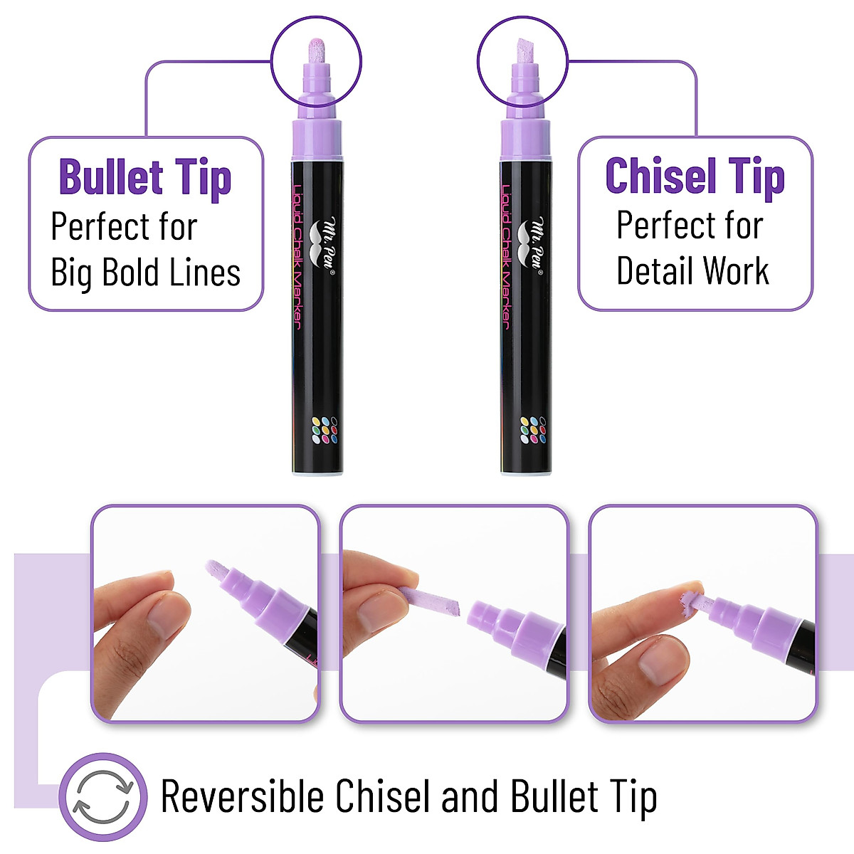 Mr. Pen- Chalk Markers, 6 Pack, Pastel Colors, 8 Labels, Chalkboard Markers, Liquid Chalk Markers, Chalk Markers for Chalkboard, Chalk Pens, Chalk Marker, Glass Markers, Liquid Chalk Markers Erasable