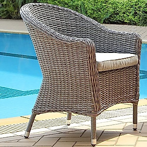 Pleasant Bay 3-Piece Outdoor Furniture Bistro Set for Decks and Patios, Includes 2 Chairs Table, Seats 2, Synthetic Wicker, White