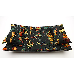 Chaise Lounge for Bearded Dragons, Vintage Tattoos Fabric