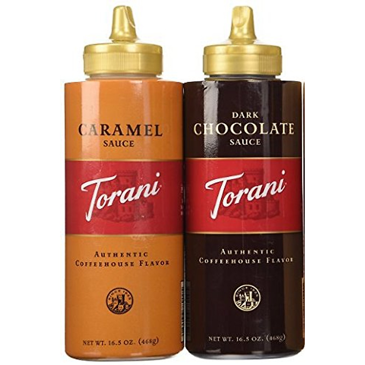 Torani 16.5oz 2-pack Sauce Sampler, Chocolate & Caramel