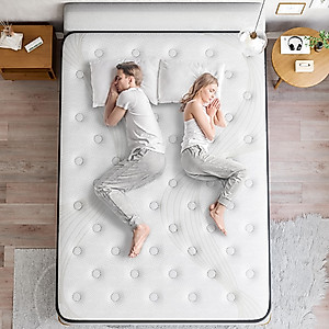 TeQsli Twin Mattress, 12 Inch Gel Memory Foam Hybrid Mattress Twin Size Pocket Springs Mattress with Motion Isolation & Pain Relief, Medium Firm Support, CertiPUR-US