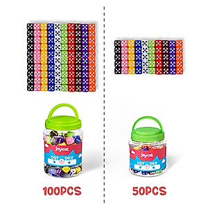 JoyCat 16mm 6 Sided Dice Set Standard Game Dice Kids for Board Games Dice Games Math Dice for Classroom with Storage Bucket (100, Opaque)