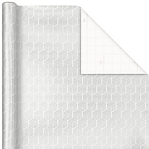 Hallmark Blue and Silver Wrapping Paper Set (3 Rolls: 90 Sq. Ft. Ttl, 10 Bows, Ribbon, Gift Tag Stickers) for Birthdays, Hanukkah, Father's Day, Graduations, Weddings