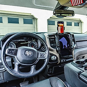 Bulletpoint Dash Mount Cell Phone Holder RAM Truck Compatible (2019+ 1500, 2500, 3500 and TRX) with 20mm Ball Mount - Compatible with iPhone and Android Smartphones (Single Ball with Phone Holder)