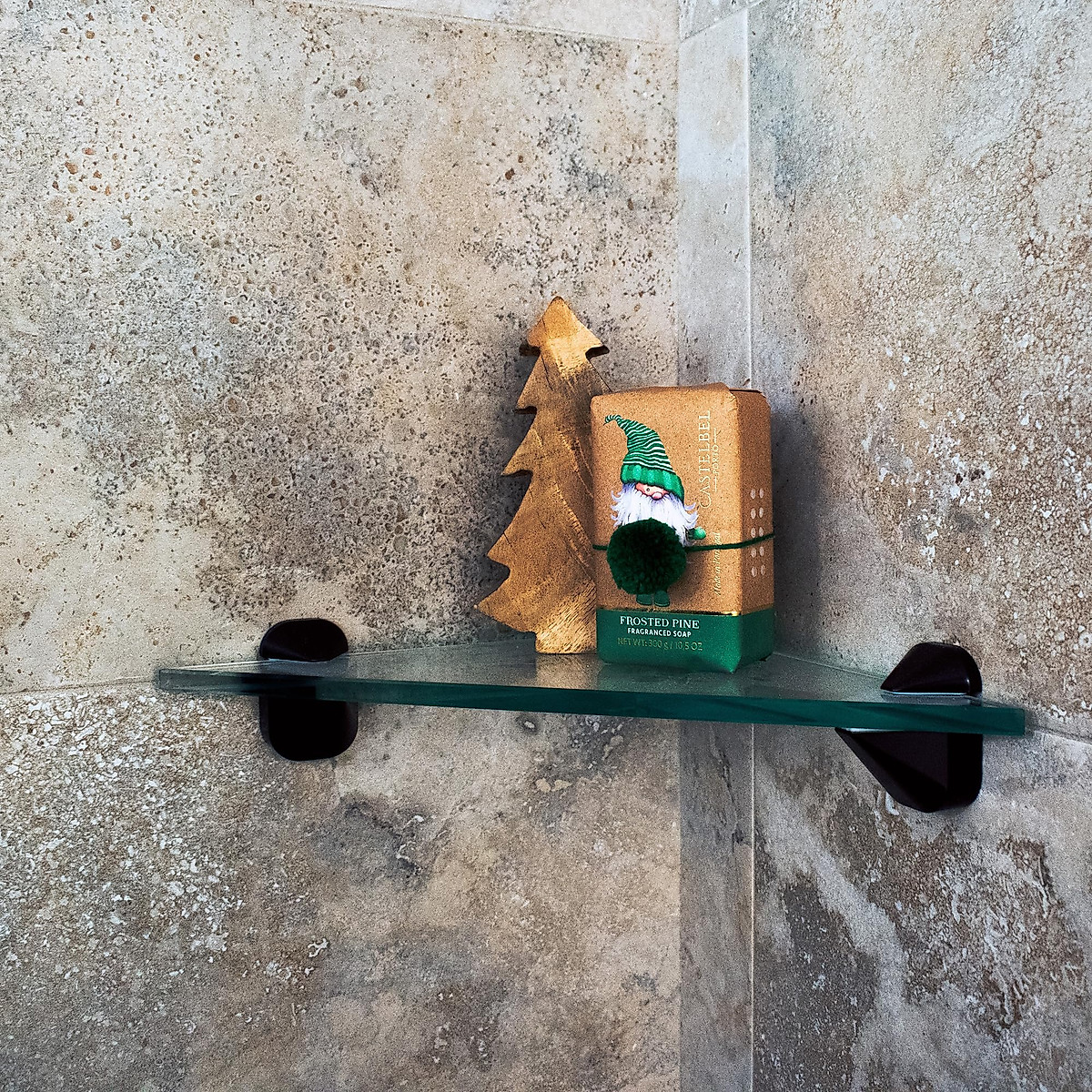 Dulles Glass 16" x 16" Triangle Glass Shelf - Shelf Only - Tempered - 3/8" Thick - Flat Polished Glass