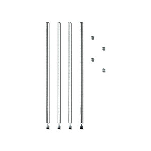 Alera ALE Stackable Posts For Wire Shelving, 36" High, Silver (Pack of 4)