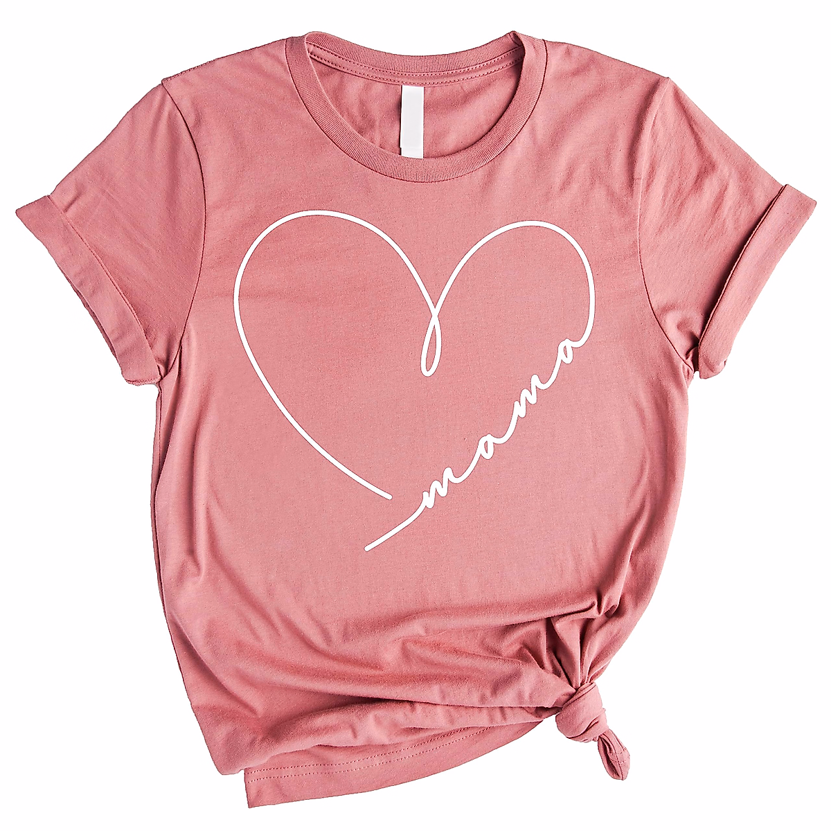 Olive Loves Apple Mommy & Me Matching Mama & Mini Doodle Heart Shirts & Bodysuits for Kids & Adults Mauve Shirt Adult Large