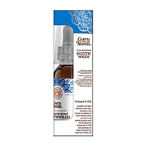 GuruNanda Concentrated Mouthwash, Helps with Bad Breath, Promotes Teeth Whitening, Made with 100% Natural Essential Oils, 1 Bottle Equals 300 Rinse, Fluoride-Free - Mint Flavored (2 oz)