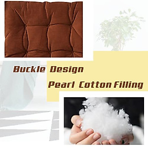 Big Hippo Rocking Chair Cushion Set, Tufted Chair Pads Seat and Seatback for Home, Indoor and Office,Brown