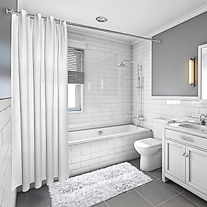 ZIPGLO Shower Curtain Rod 36-63 Inch Stainless Steel Shower Rod Never Rust Shower Curtain Tension Rod Shower Tension Rod Anti-Slip Shower Curtain Rods No Drilling Tension Shower Rods for Bathroom