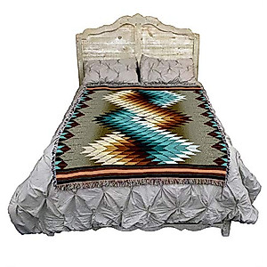 Pure Country Weavers Whirlwind Smoke Blanket - Southwest Native American Inspired - Gift Tapestry Throw Woven from Cotton - Made in The USA (72x54)