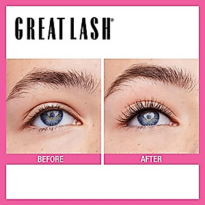 Maybelline New York Great Lash Curved Brush Washable Mascara, Very Black, 0.86 fl oz, 2 Count (Pack of 1)