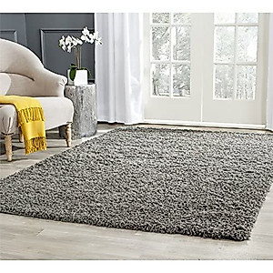 SAFAVIEH Athens Shag Collection 2'3" x 6' Dark Grey SGA119C Non-Shedding Living Room Bedroom Dining Room Entryway Plush 1.5-inch Thick Runner Rug