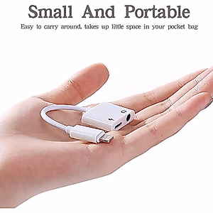 [2 in 1] Lightning Headphone Adapter 3.5mm AUX Audio Dongle Splitter Jack for iPhone Headphone Accessories Compatible with iPhone 14/13/XR/X 8 7/iPad Audio Earphone Adapter for All iOS System
