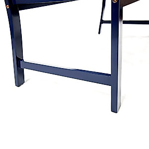 Christopher Knight Home Loja Outdoor Acacia Wood Bench, Pu Navy Blue